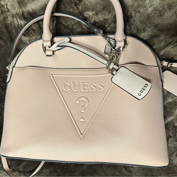 Guess | Bags | Gently Used Light Pink Leather Guess Bag With Crossbody ...